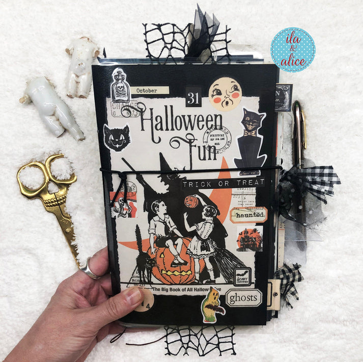 Spooky Retro Witch Orange & Black Halloween Journal – ila & alice